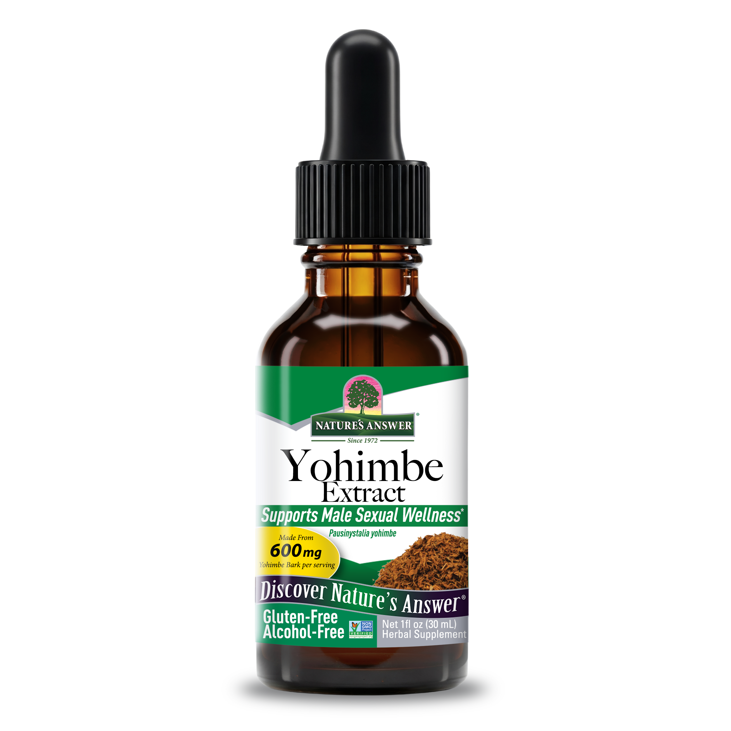 Yohimbe Bark 1000 mg. Alcohol Free 1 oz. : Nature's Answer